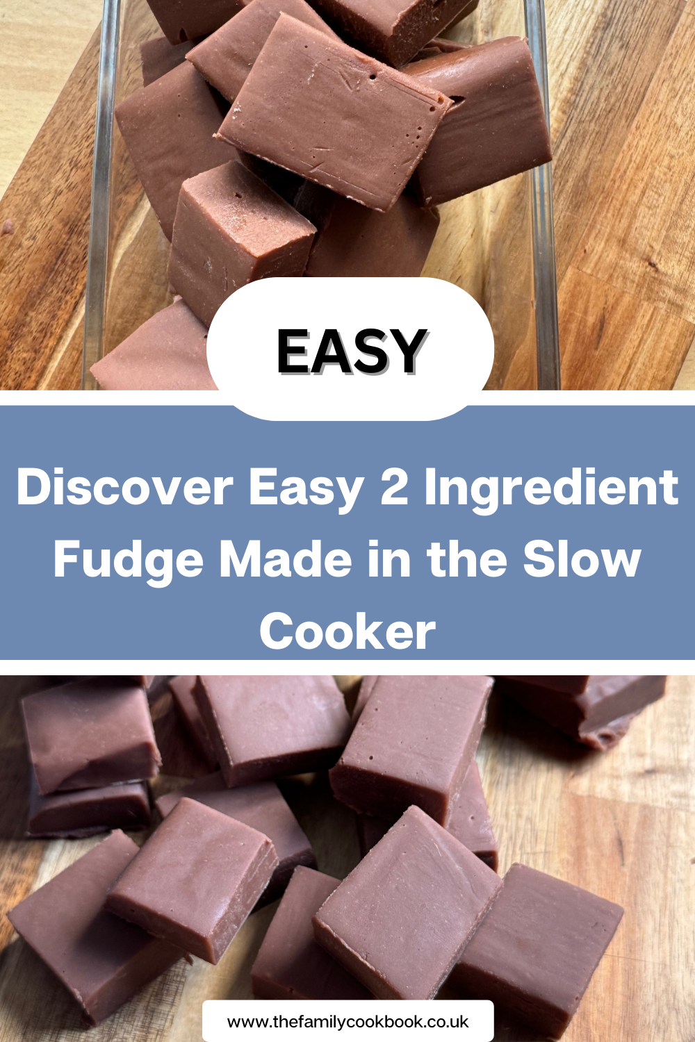 Simple 2 Ingredient Fudge - Made In The Slow Cooker